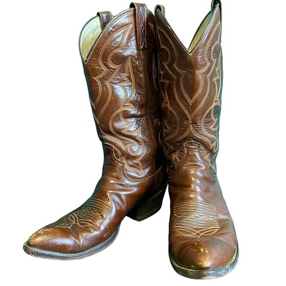 Dan Post | Shoes | Dan Post Brown Leather Cowboy Boots Mens 9 | Poshmark